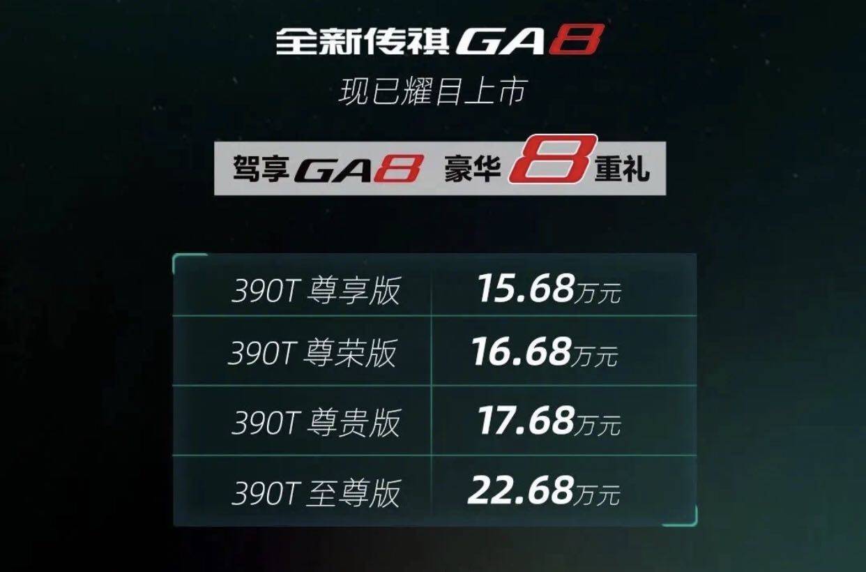 中国品牌豪华C级车代表作！全新传祺GA8上市，售价15.68万起_搜狐汽车_搜狐网