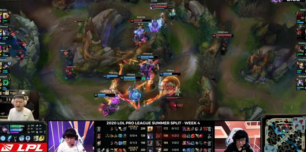 RNG不敌V5 Uzi解说直呼不可思议 粉丝：后期缺C点_比赛