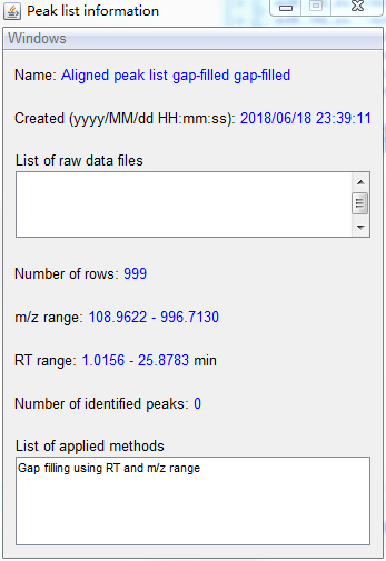 用超经典的mzmine2，对代谢物进行对峰_MZmine