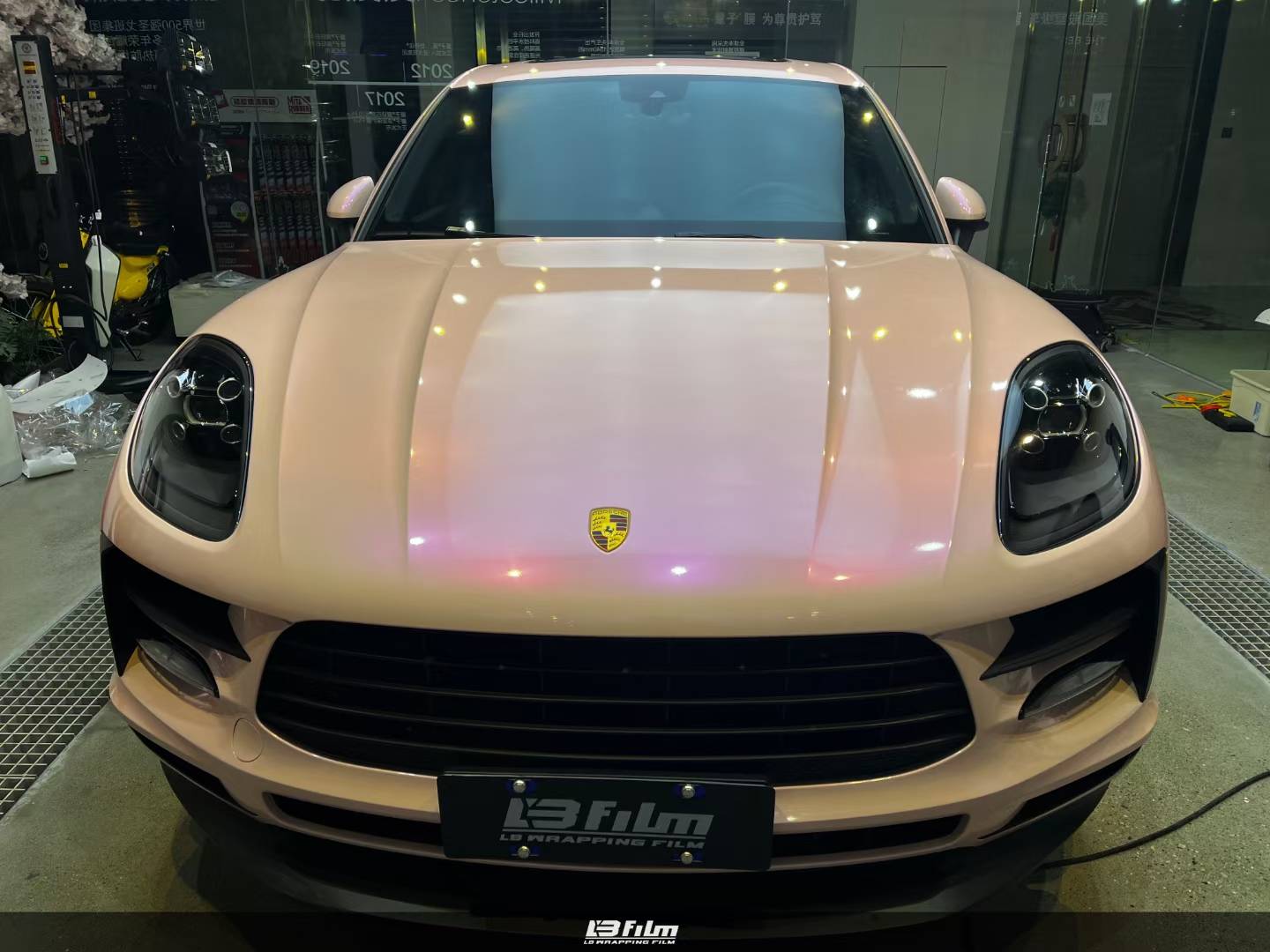 保时捷-Macan车身LB FILM改色膜颜色钻石胭脂粉_搜狐汽车_搜狐网