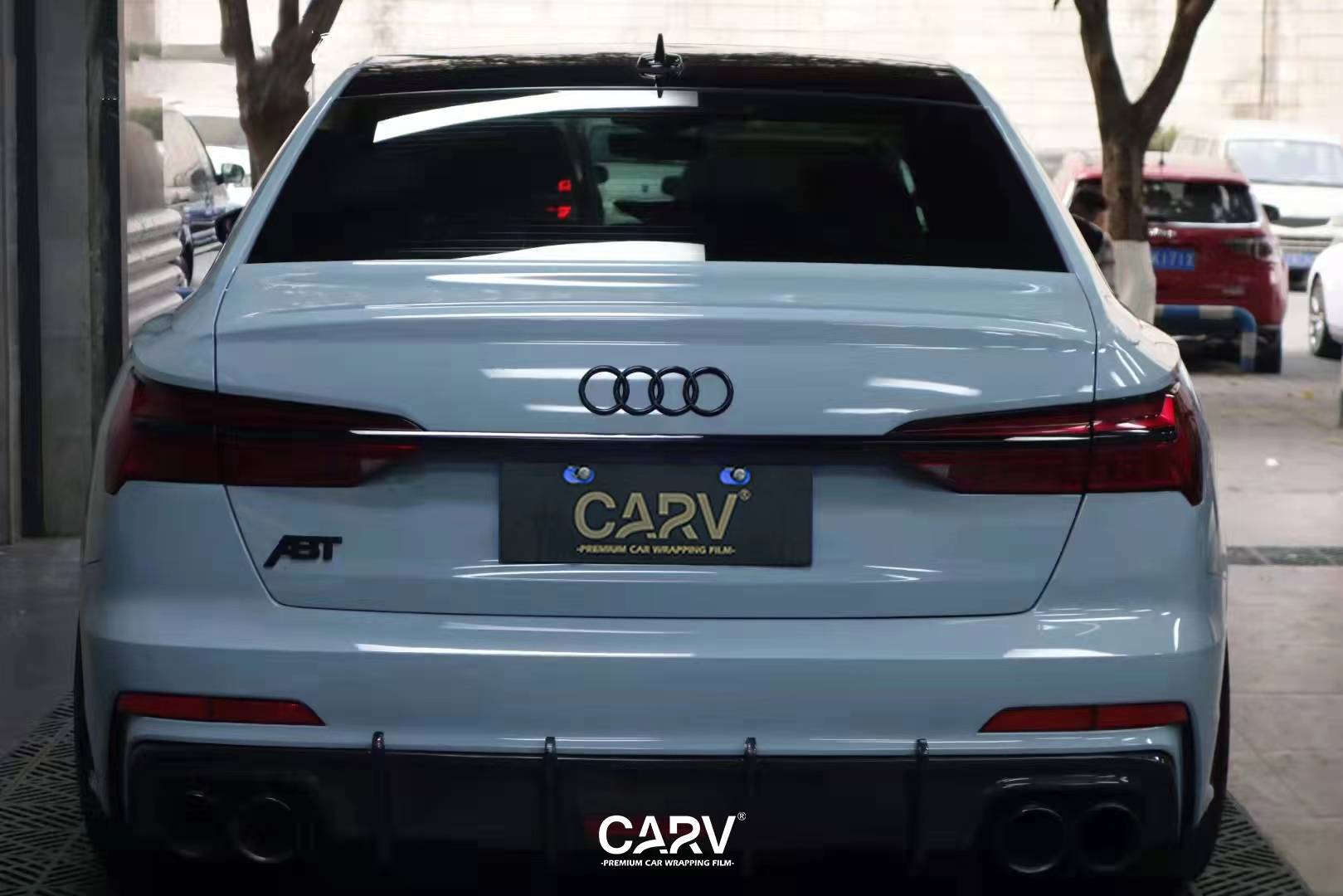 奥迪A6卡孚改色膜白金莫兰迪蓝_搜狐汽车_搜狐网