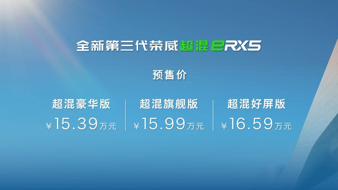 全新第三代荣威RX5/超混eRX5预售，12.49万起，8月交付_搜狐汽车_搜狐网