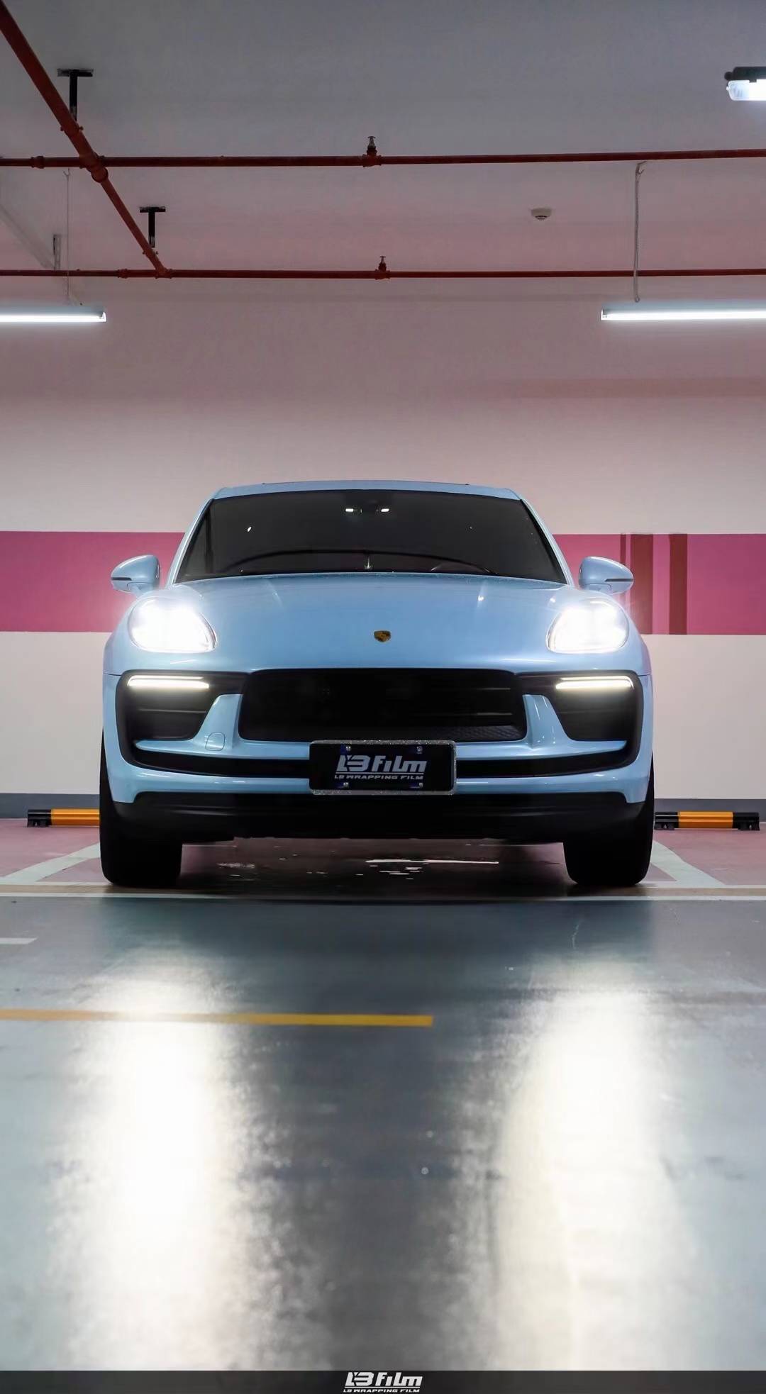 保时捷macan-LB改色膜马卡龙爵士蓝，温柔素雅_搜狐汽车_搜狐网