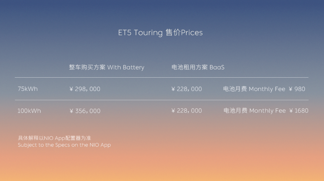 29.8万元起，蔚来ET5 Touring旅行版正式上市_搜狐汽车_搜狐网