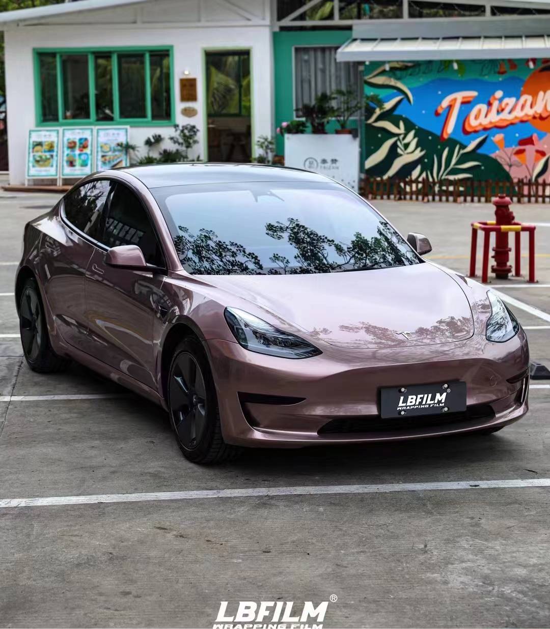 特斯拉model3-LB改色膜原厂漆冰莓粉，高级女神质感_搜狐汽车_搜狐网