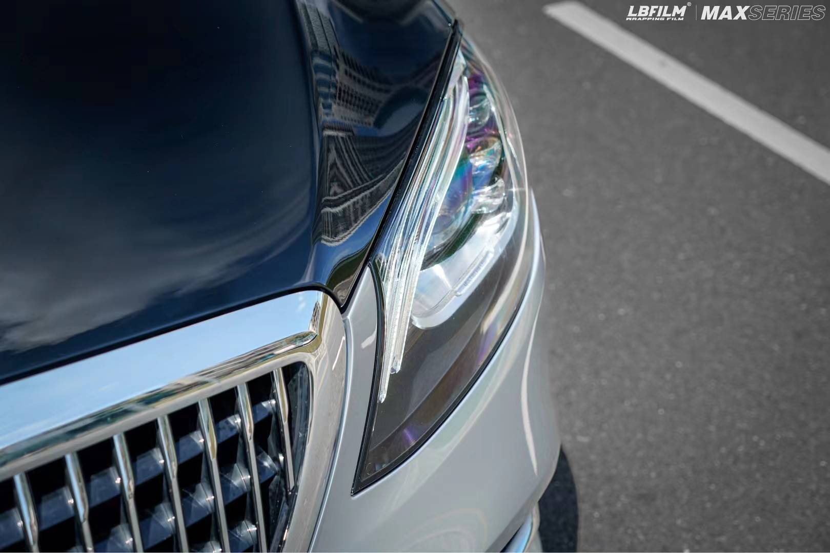 奔驰S450L-LB改色膜液态金属铝水银＋亮黑，又酷又大气_搜狐汽车_搜狐网