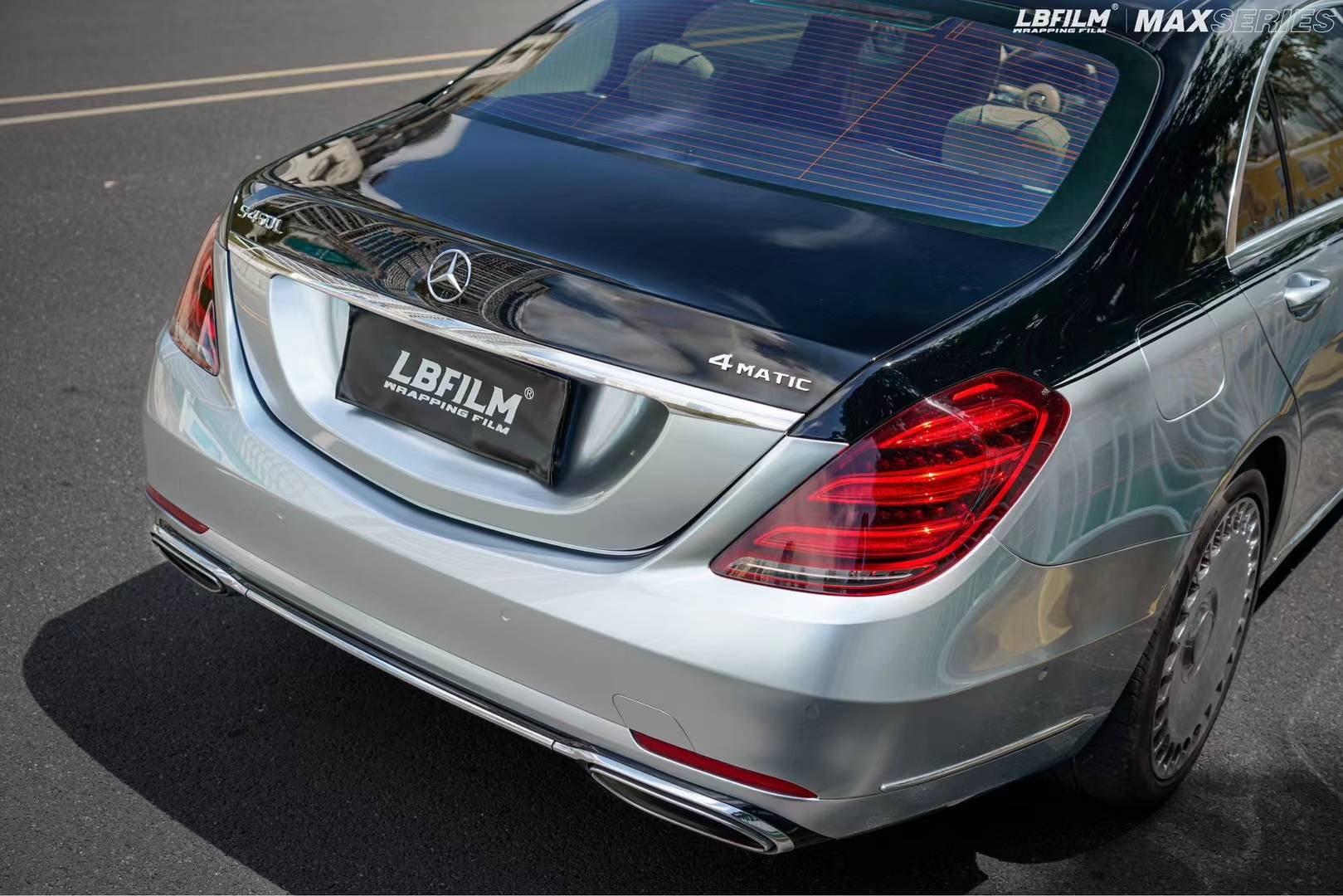 奔驰S450L-LB改色膜液态金属铝水银＋亮黑，又酷又大气_搜狐汽车_搜狐网