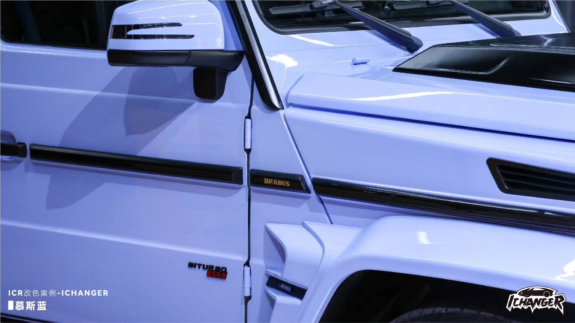 奔驰G800-Ichanger改色膜慕斯蓝，低饱和度的色彩看起来很舒服_搜狐汽车_搜狐网