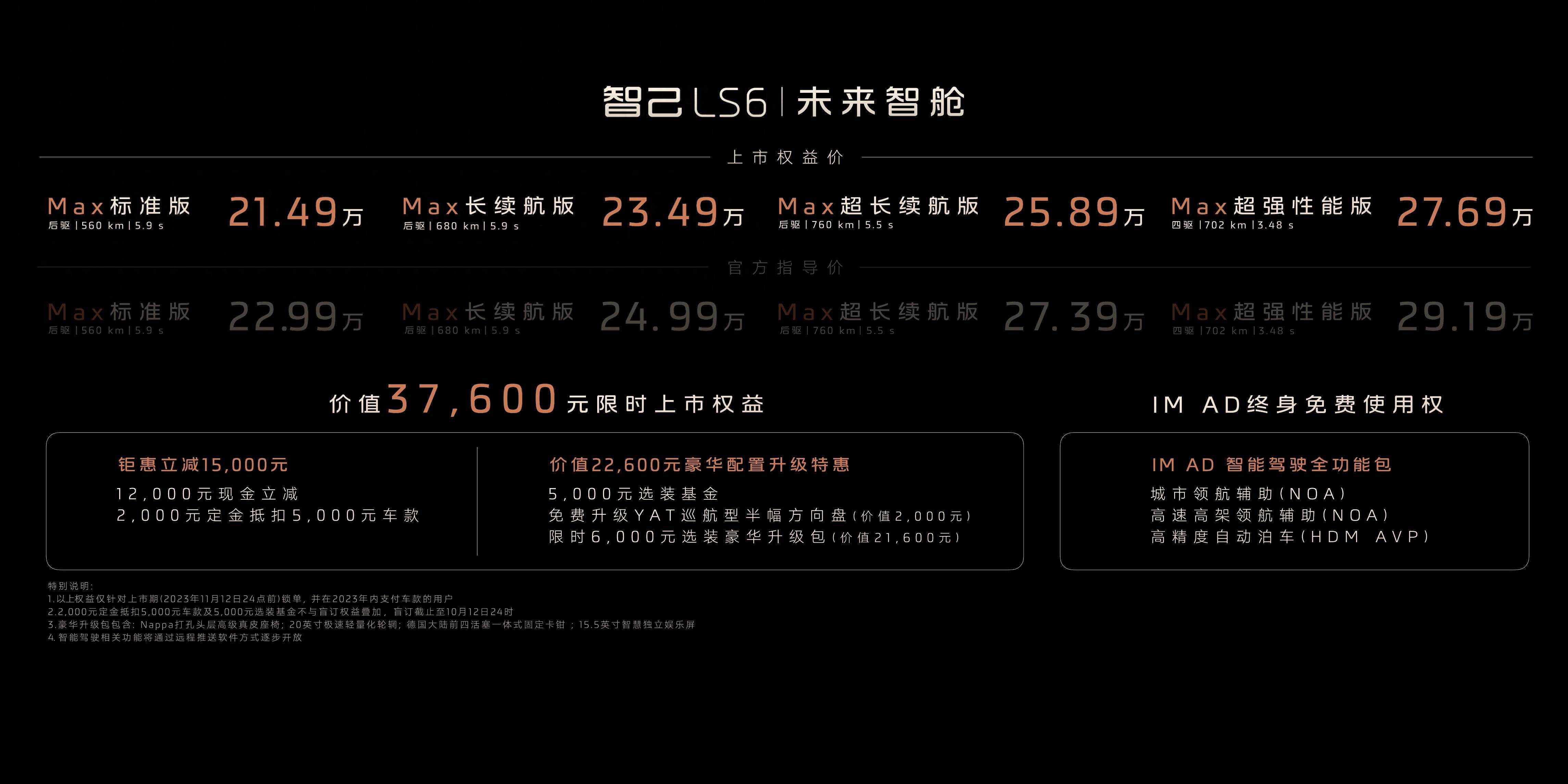 “超级爆品”智己LS6正式上市，上市权益价21.49万-27.69万元_搜狐汽车_搜狐网