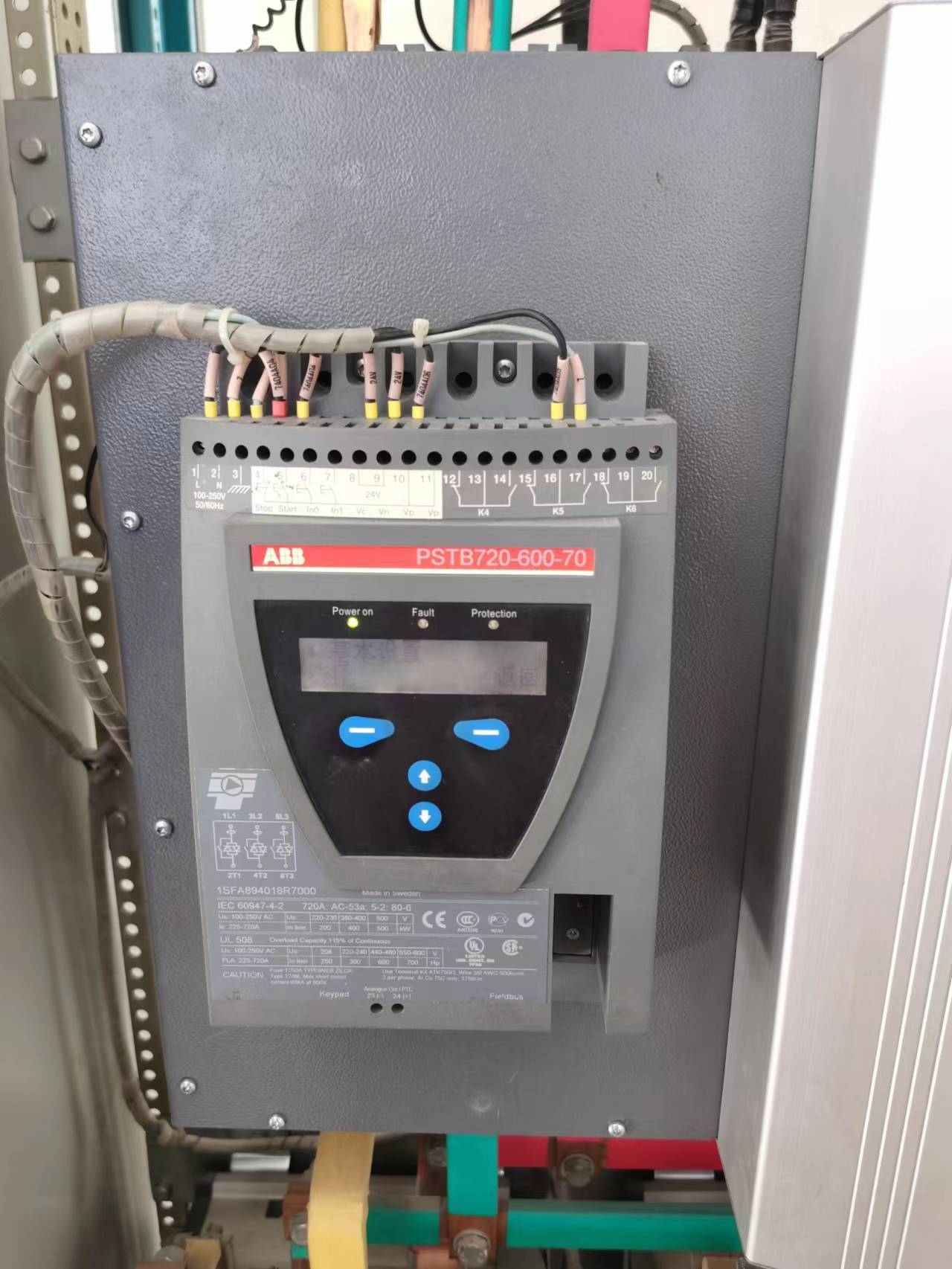 ABB电机软起动PSTB720启动就跳闸维修记录分析_故障_开关_客户