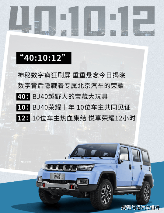 有故事你就来，易车平台发布北京汽车官方招募活动，针对BJ40车主_搜狐汽车_搜狐网
