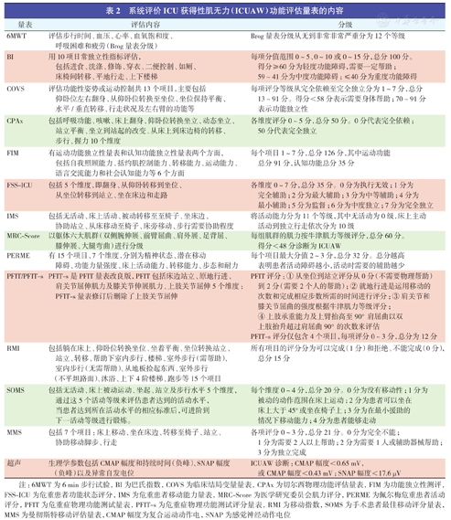 ICU获得性肌无力患者功能评估的系统评价_量表