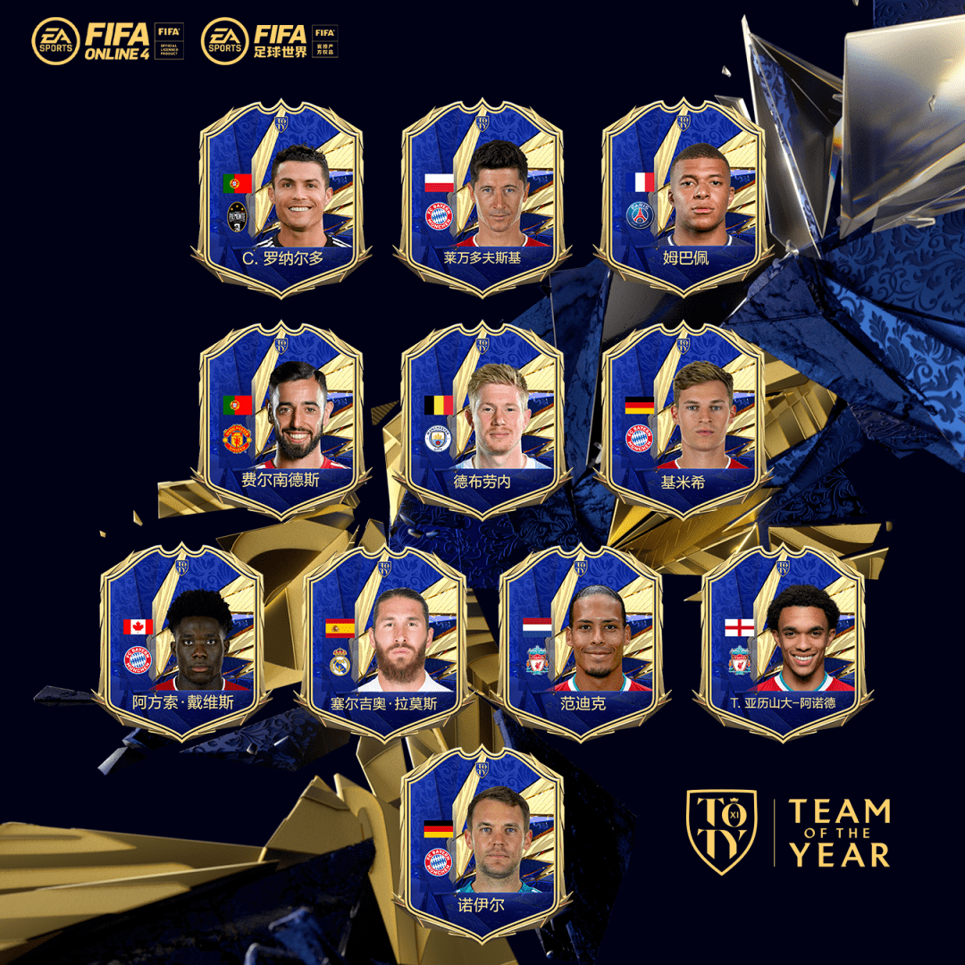21TOTY年度最佳球员阵容正式公布！_赛季