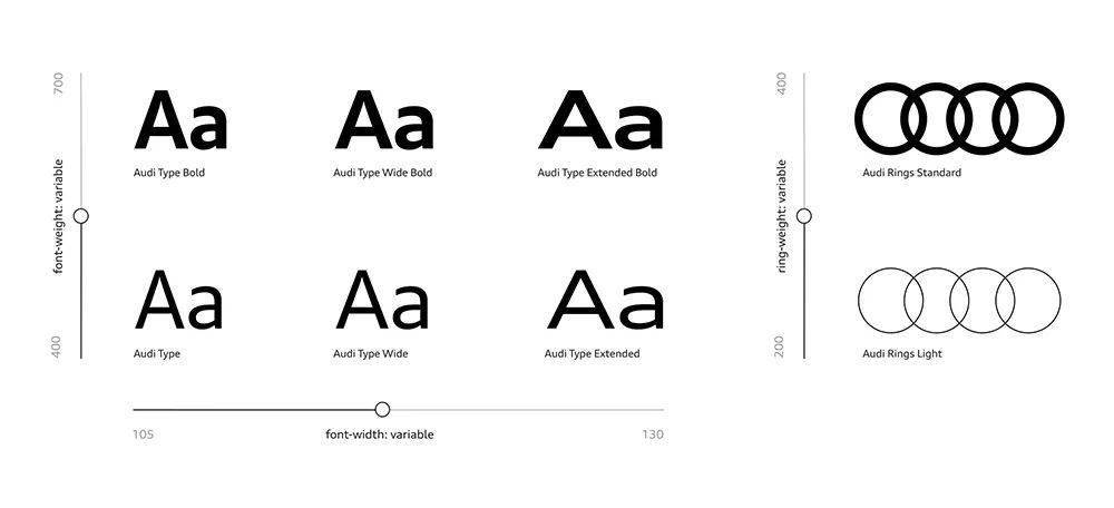 奥迪推出新Logo，并提供品牌专用字体「Audi Type」下载_ci