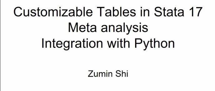 第二届暑期科研育人讲座（第九次）会议纪要之Stata17的表格功能及meta分析，python_变量