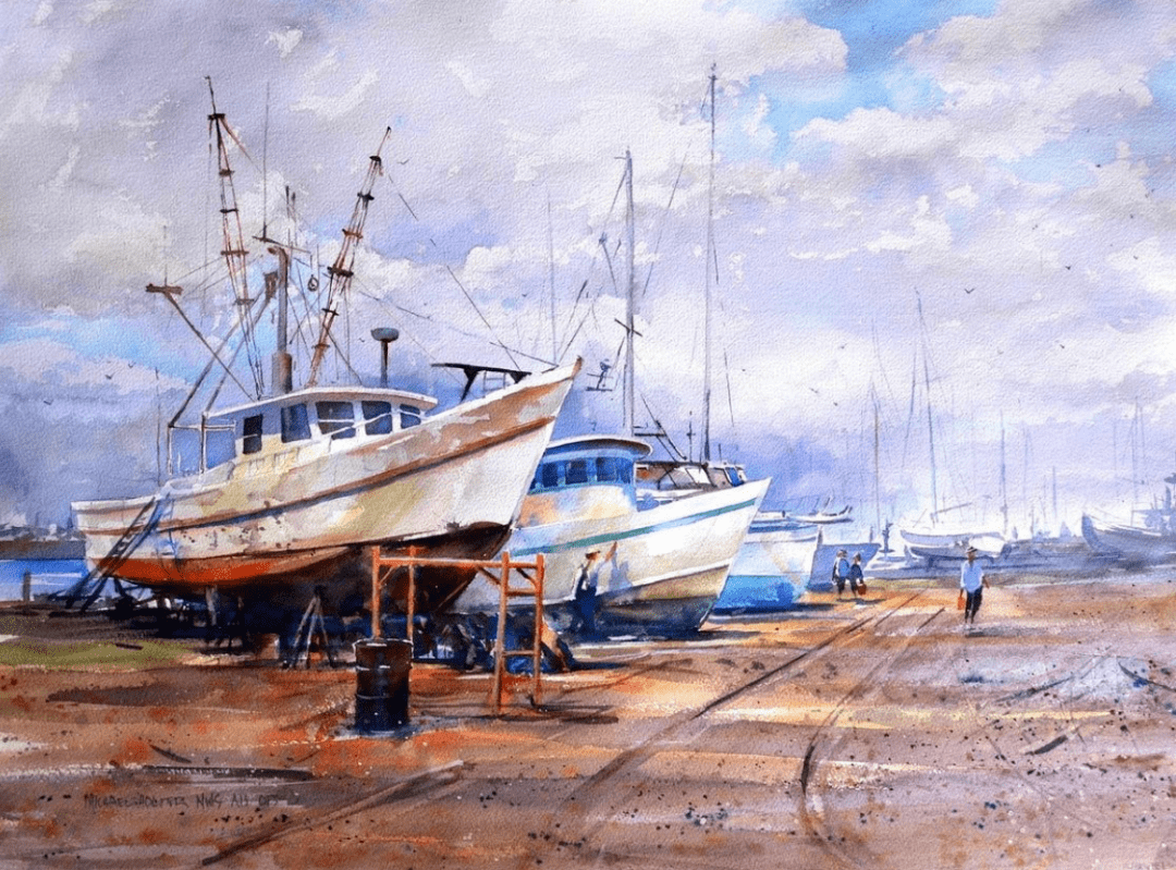 Michael Holter的水彩充满着对大海的渴望！_美国的