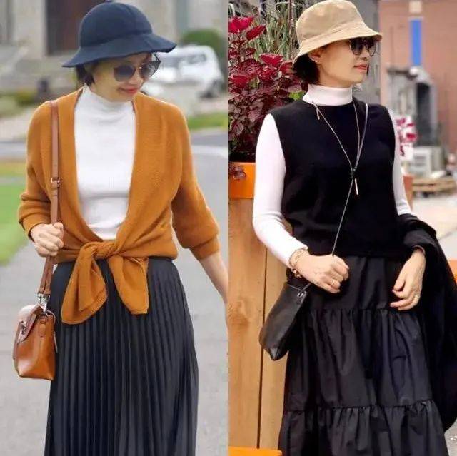 50、60岁女人秋天穿裙子，记住 3要3不要”，时髦又减龄，更好看中年