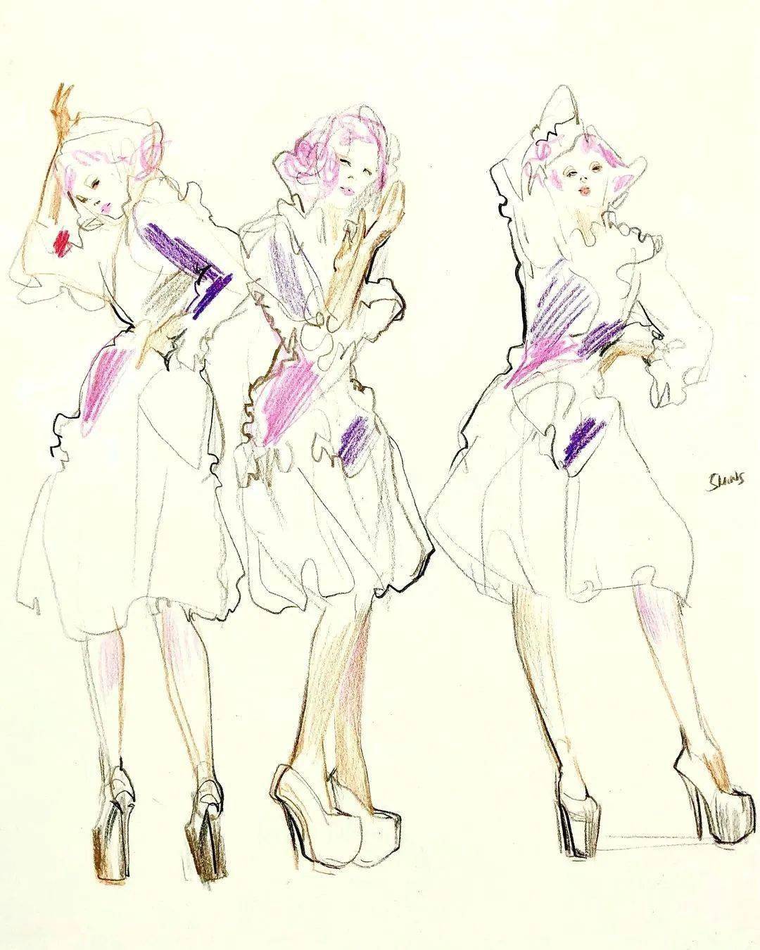 曾任圣马丁、UCA导师的Connie Lim如何绘制时装画？独树一帜的风格与多种材料交织打开了插画世界的大门_艺术_专业_工具