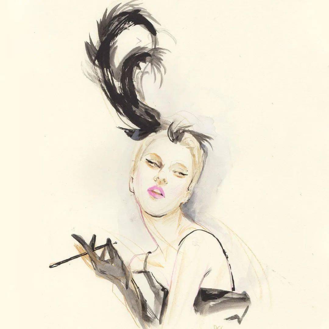 曾任圣马丁、UCA导师的Connie Lim如何绘制时装画？独树一帜的风格与多种材料交织打开了插画世界的大门_艺术_专业_工具