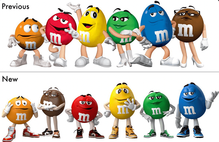 “M豆”巧克力设计变了？网友：不够性感，让我来！_品牌_m&m's_形象