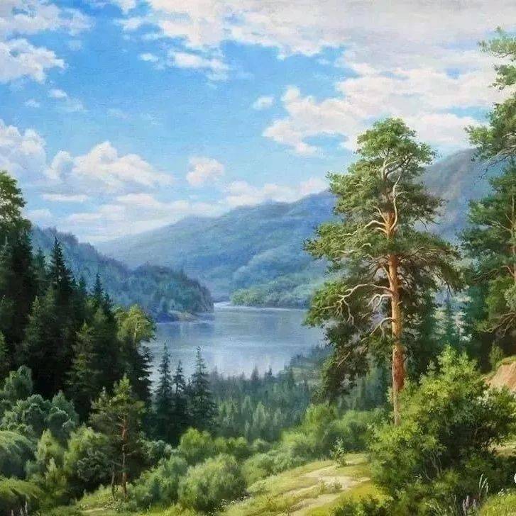 欣赏Sergey Basov谢尔盖·巴索夫风景油画_喀山_约什卡尔奥拉_里埃尔