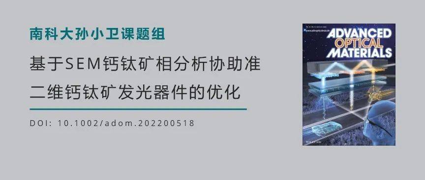 南科大孙小卫课题组aom:基于sem钙钛矿相分析协助准二维钙钛矿发光器件的优化 薄膜 Peleds 研究