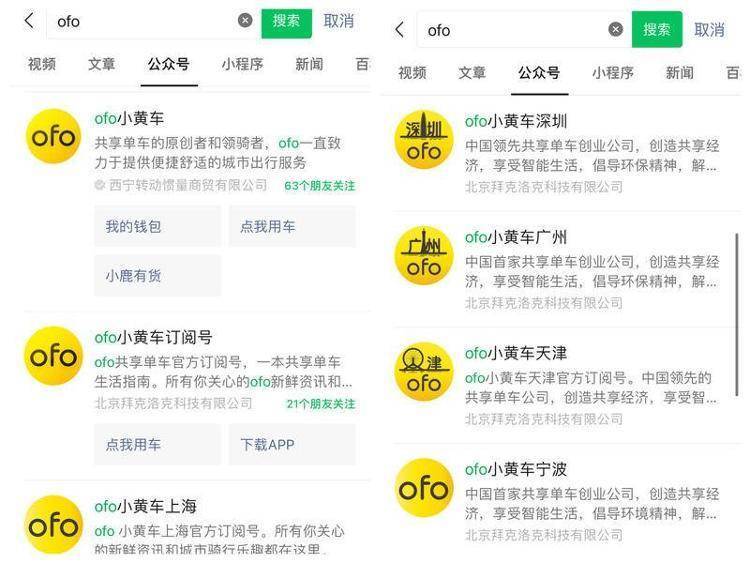 ofo小黄车公众号发帖蹭流量？不退款的ofo为什么忙公号？_ofo小黄车公众号发擦边推文_帖子_账号