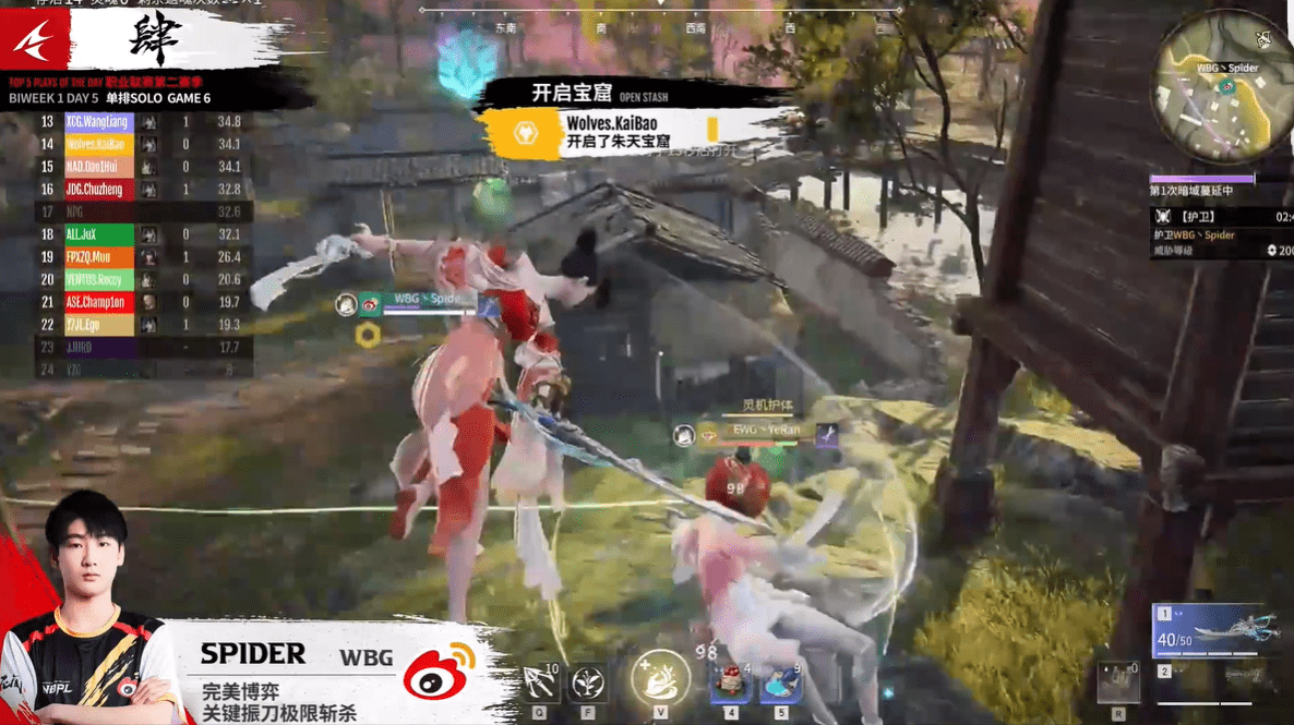永劫无间NBPL被新人掀翻！WBG蜘蛛侠单排8杀破记录，预定冠军？_大战队_Spider_选手