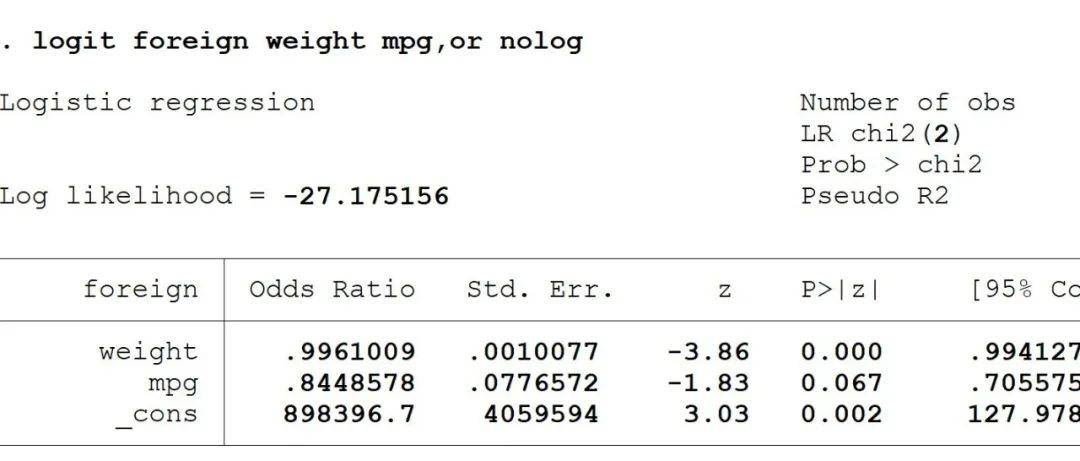 Logit---离散选择模型及报告系数_weight_Depvar_xl