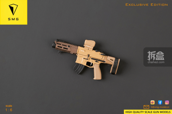 SMG PDX系列 兵人枪支配件机械瞄准镜1/6武器模型_开发_弹夹_状态
