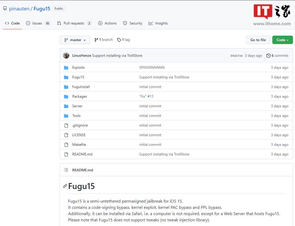 支持苹果iOS 15的“不完美”越狱工具Fugu15发布_Henze_iPhone_运行