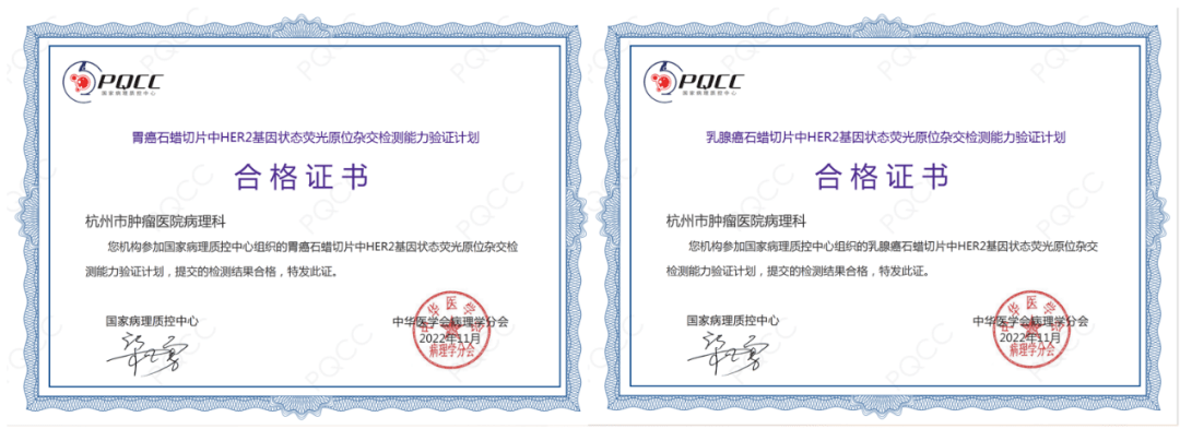 【杭肿风采】我院病理科以优异的成绩通过PQCC FISH室间质评_检测_基因_荧光