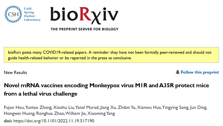 国药集团中国生物mRNA猴痘疫苗表现出良好安全性、有效性_VGPox_病毒_免疫