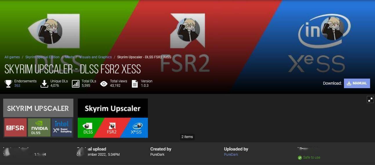 《老滚5》DLSS/FSR2 MOD开放下载 适用周年纪念版_Mod_PureDark_天际