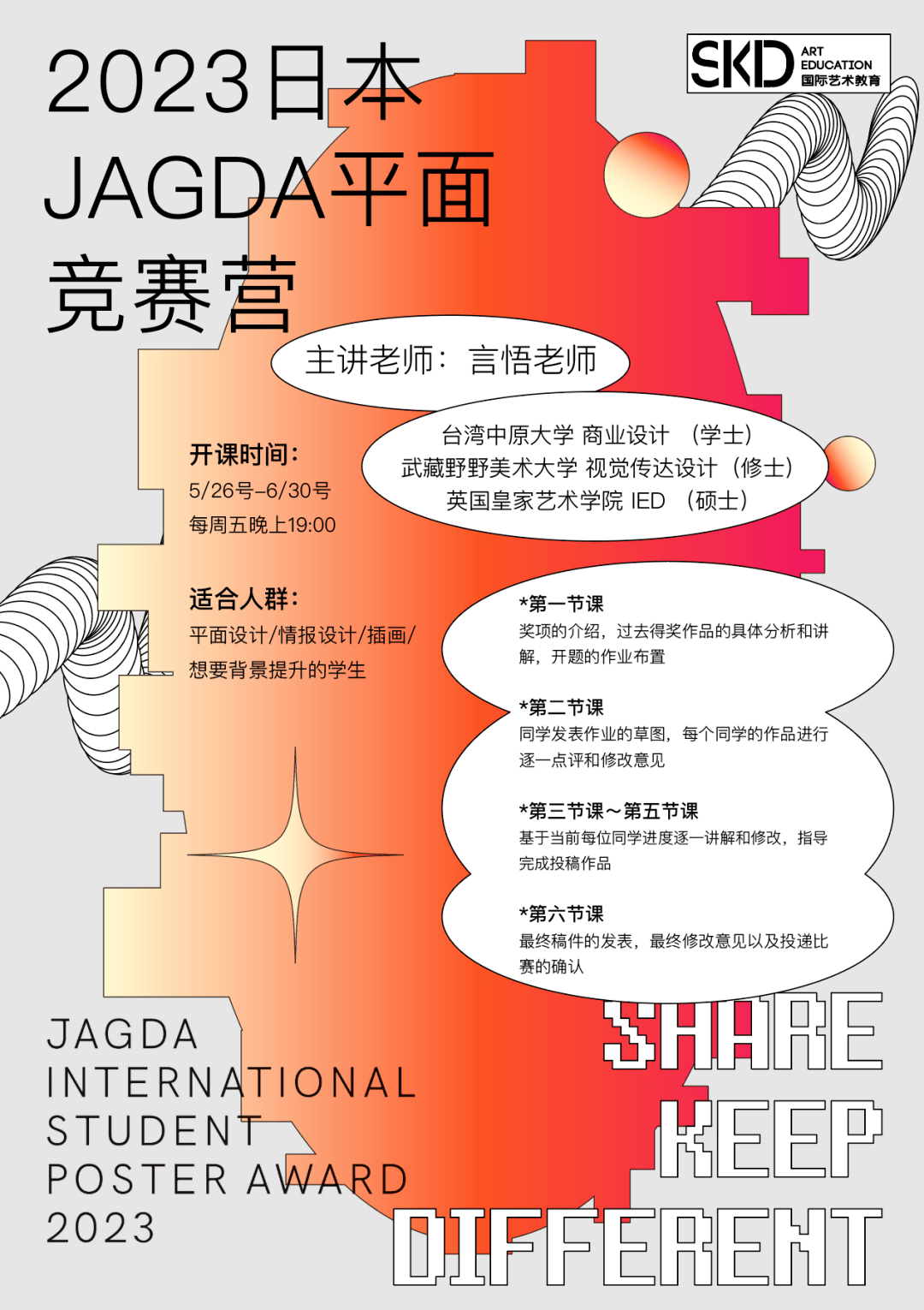 和SKD一起再获奖一次！2023日本JAGDA平面竞赛营——招募中！_作品_同学_海报