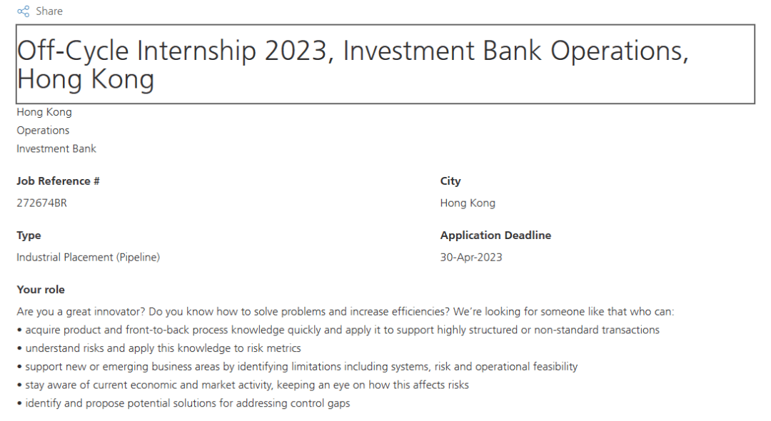 实习 | UBS Off-Cycle Intern关岗倒计时10天，22-23届可申_to_求职_You