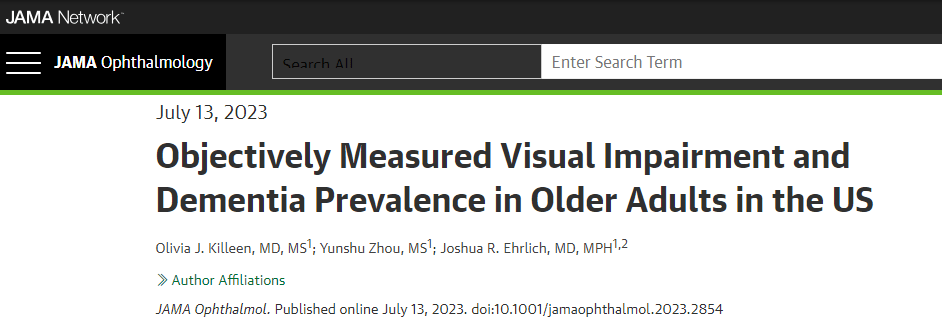 JAMA Ophthalmol｜最新证据表明视力丧失或与痴呆症发生直接相关_研究_关联_in